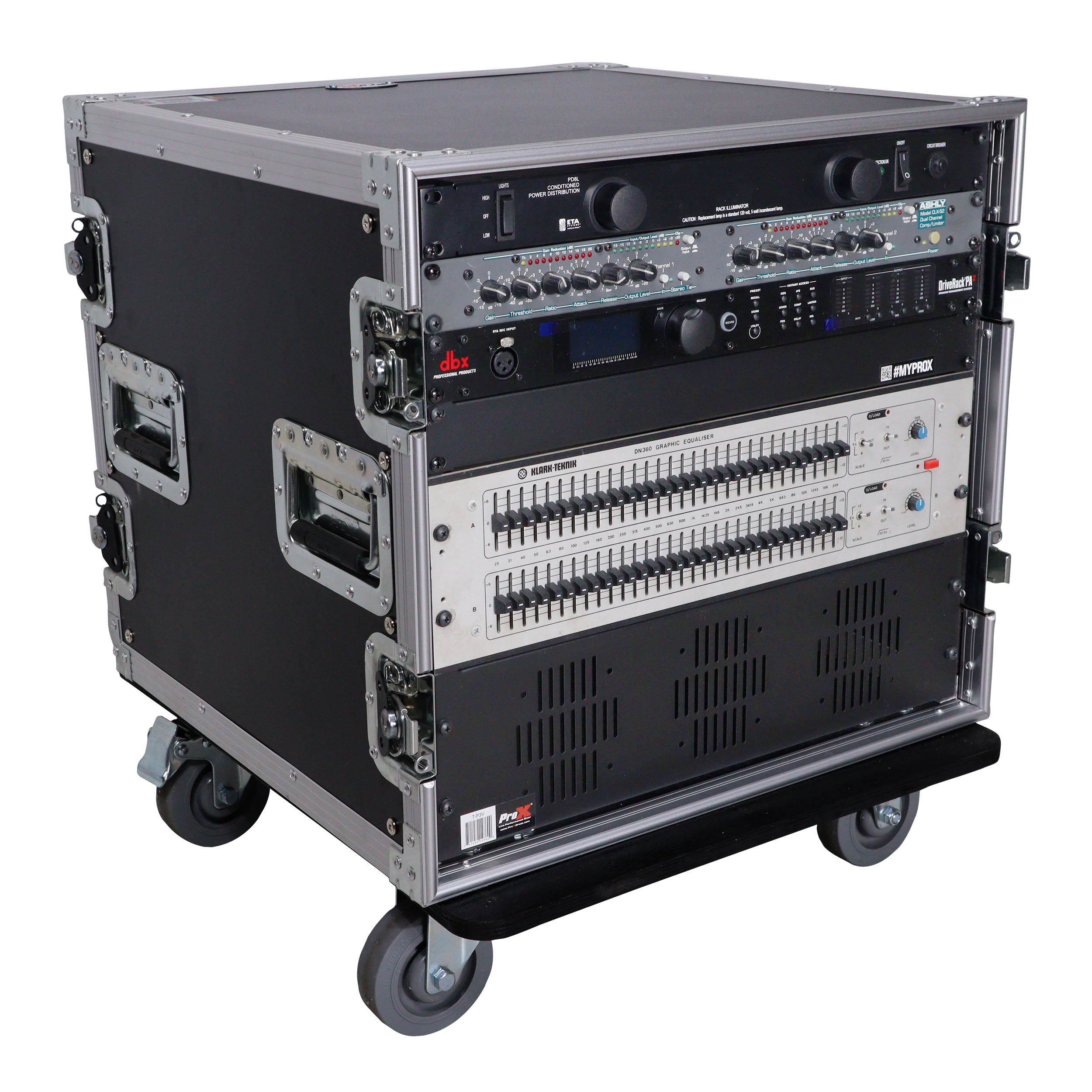 10U 10U Space Rack Mount Flight Case 19 Inch Depth W-Casters - GTR Direct