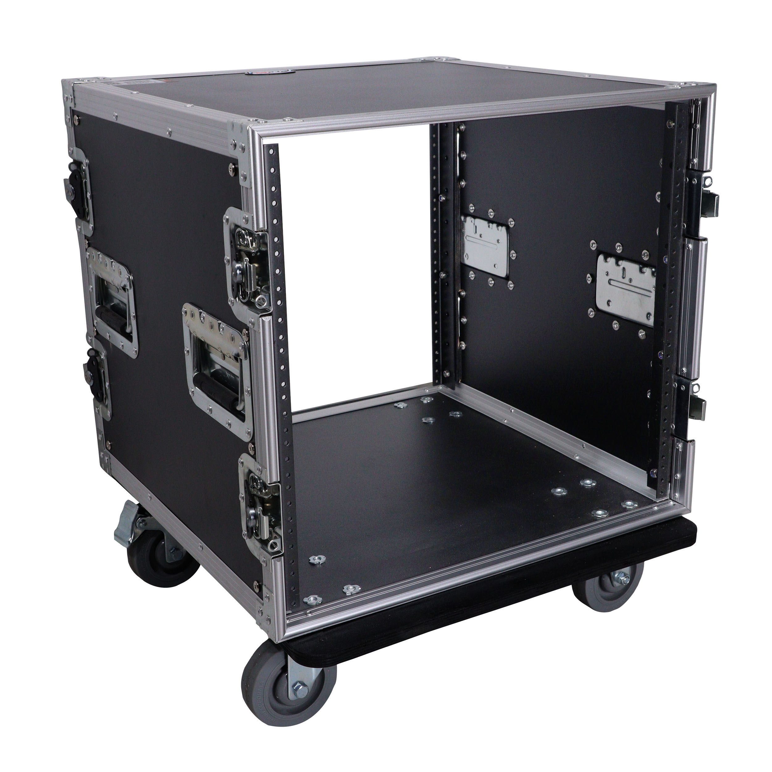 10U 10U Space Rack Mount Flight Case 19 Inch Depth W-Casters - GTR Direct