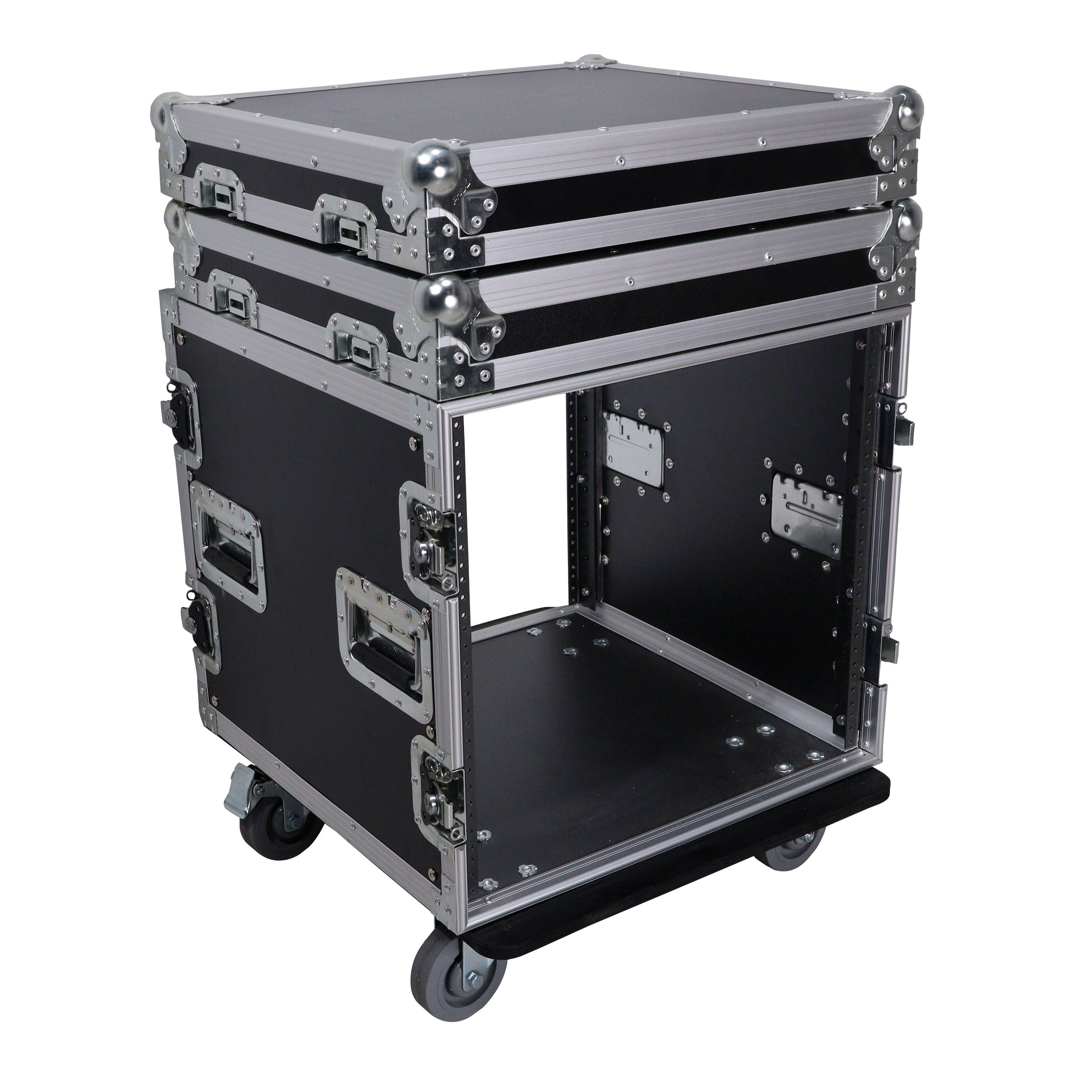10U 10U Space Rack Mount Flight Case 19 Inch Depth W-Casters - GTR Direct