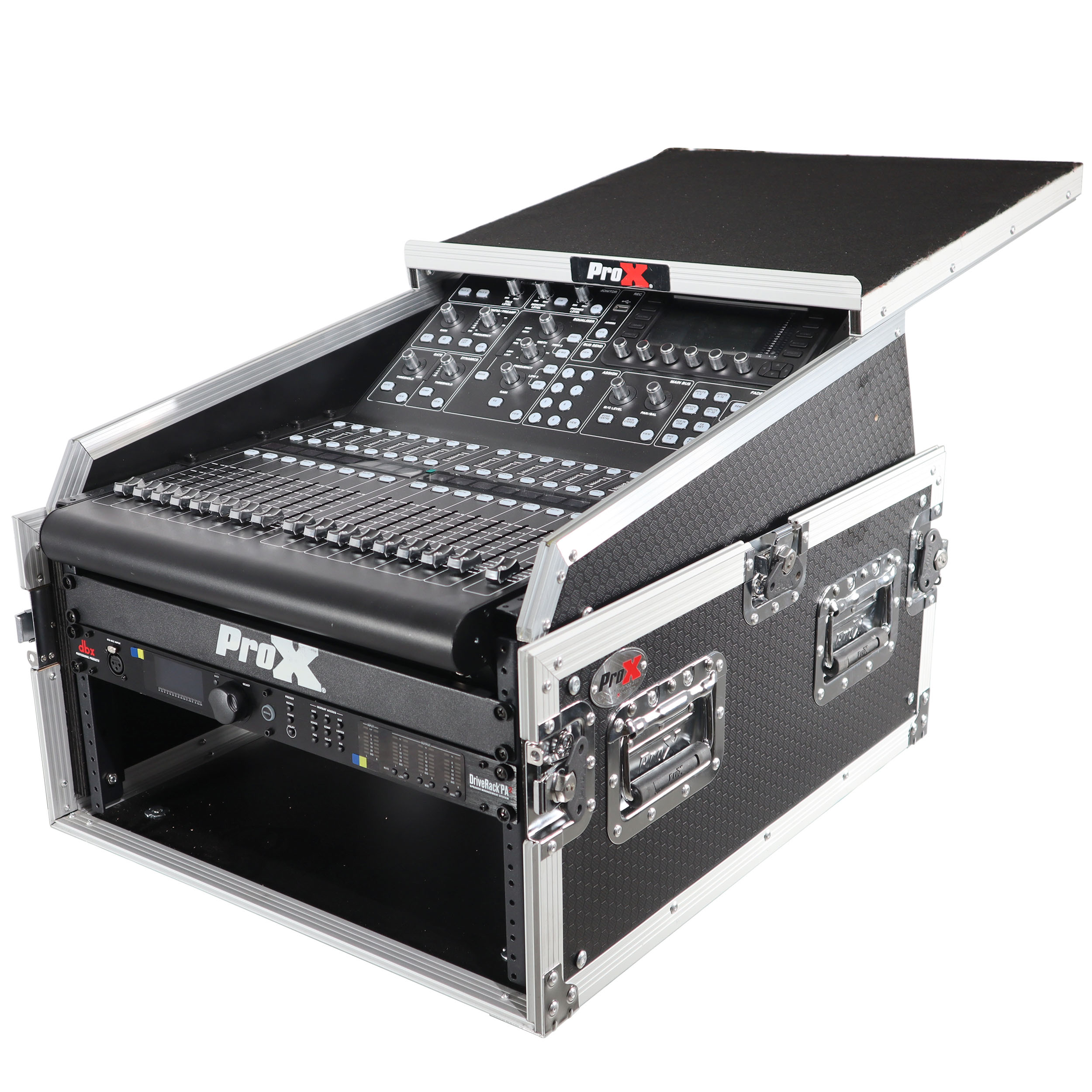 13U Top Mixer-DJ 6U Rack Combo Flight Case W-Laptop Shelf - GTR Direct