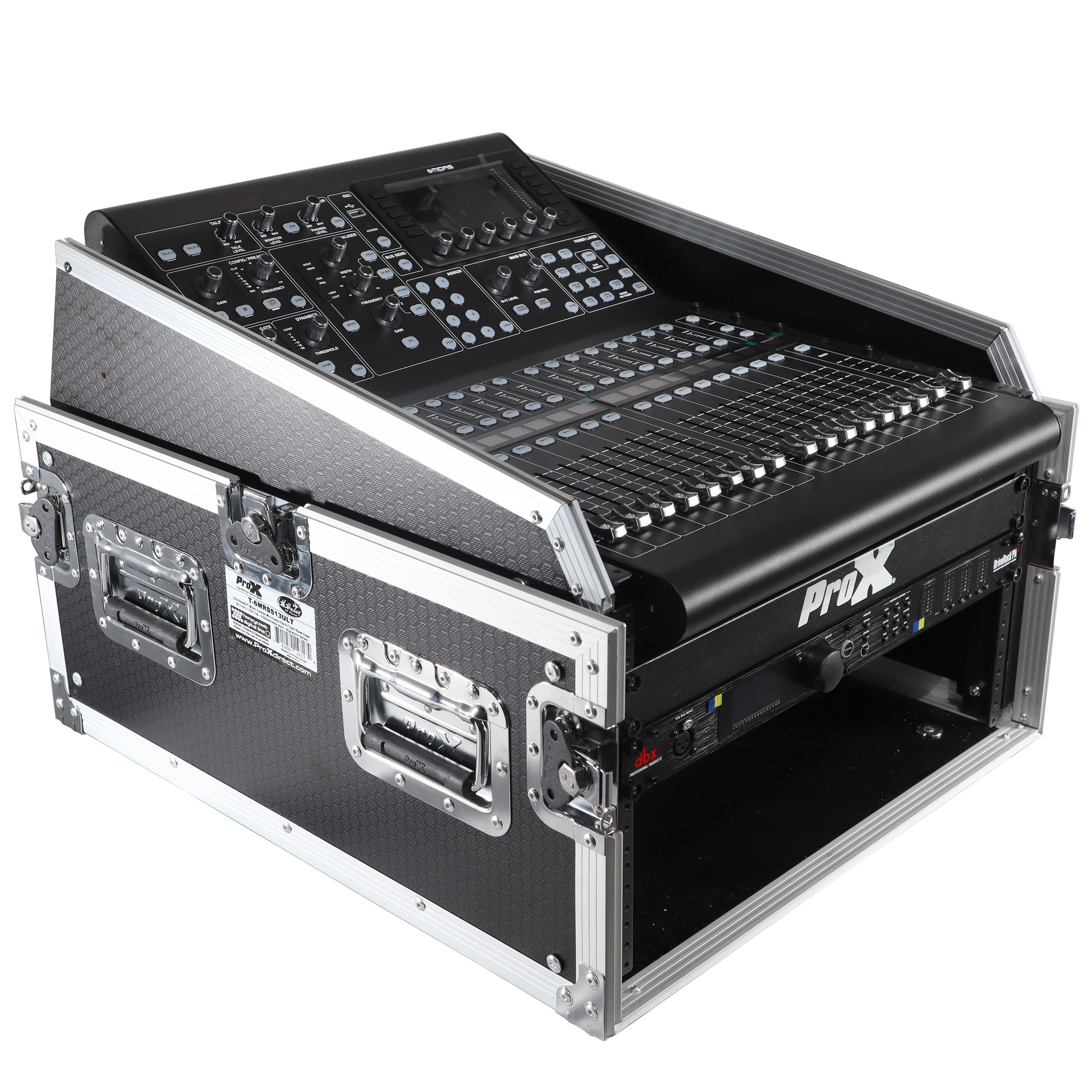 13U Top Mixer-DJ 6U Rack Combo Flight Case W-Laptop Shelf - GTR Direct