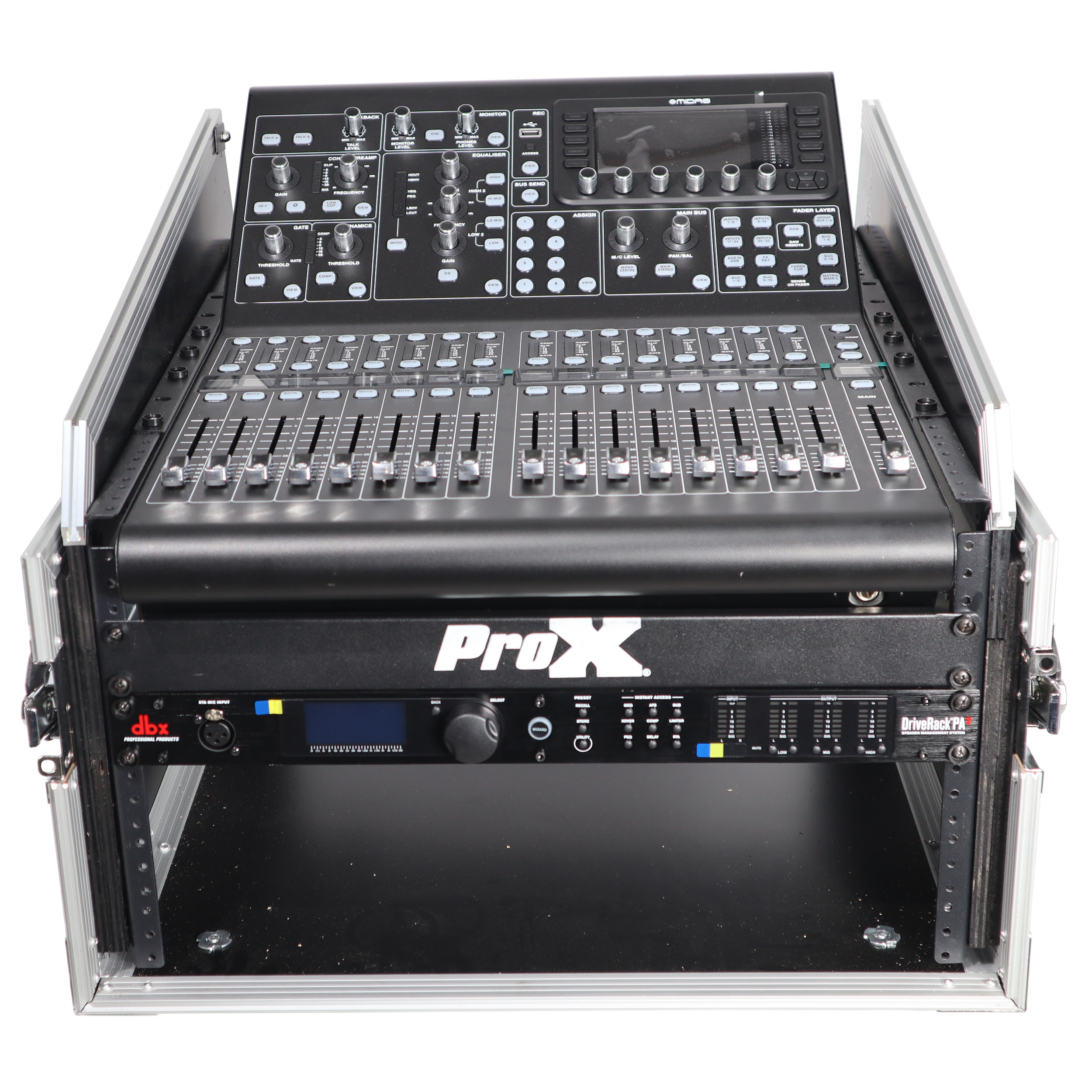 13U Top Mixer-DJ 6U Rack Combo Flight Case W-Laptop Shelf - GTR Direct