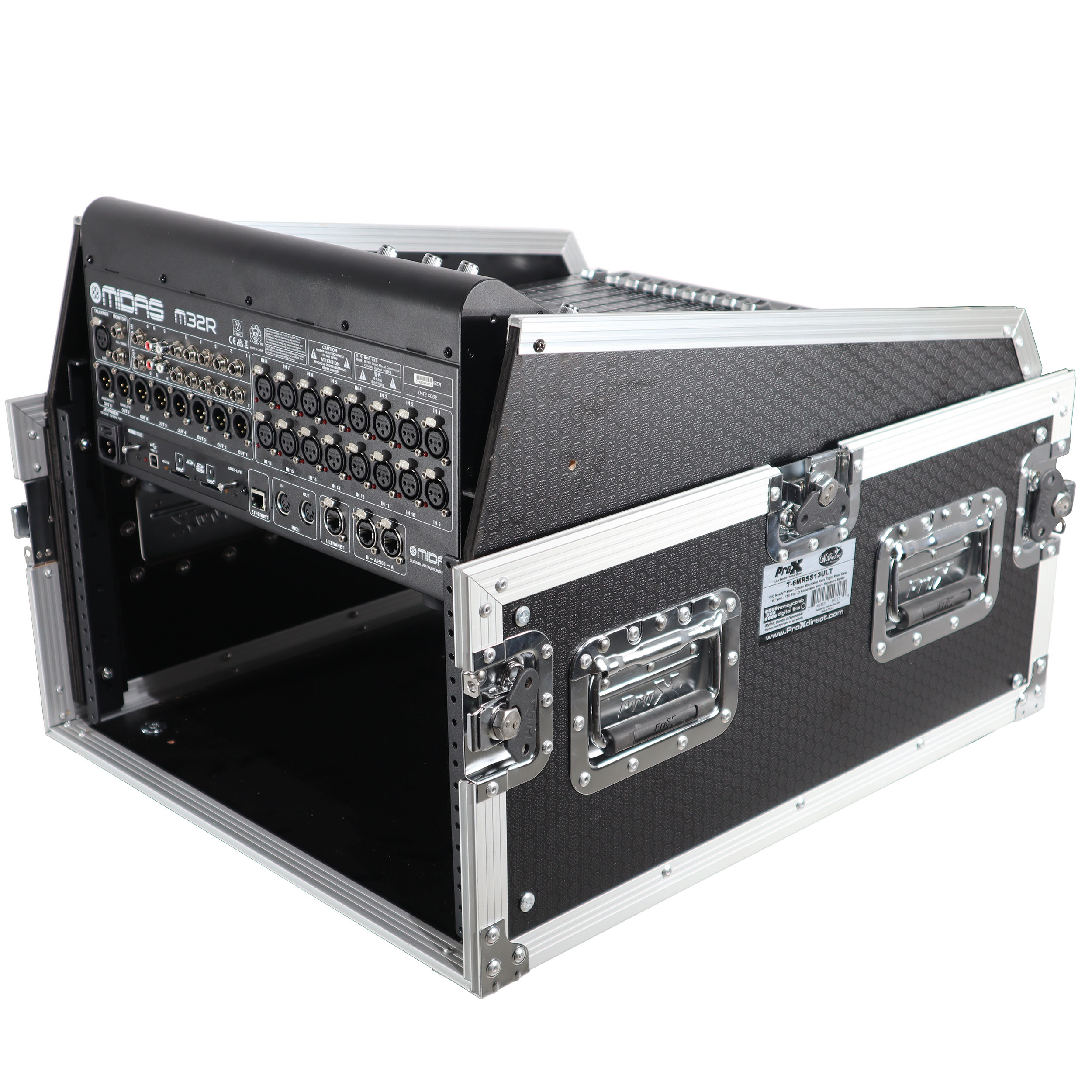 13U Top Mixer-DJ 6U Rack Combo Flight Case W-Laptop Shelf - GTR Direct