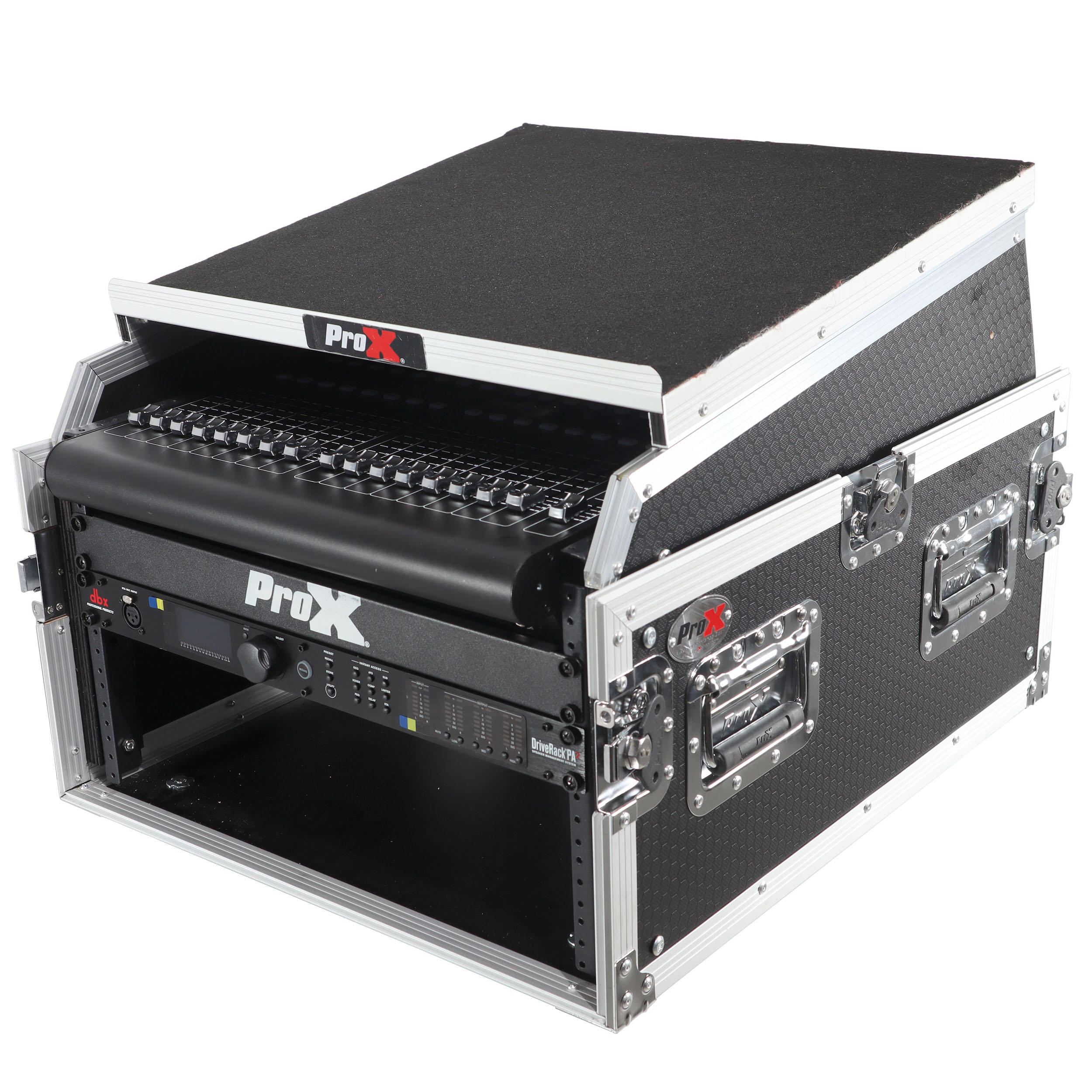 13U Top Mixer-DJ 6U Rack Combo Flight Case W-Laptop Shelf - GTR Direct