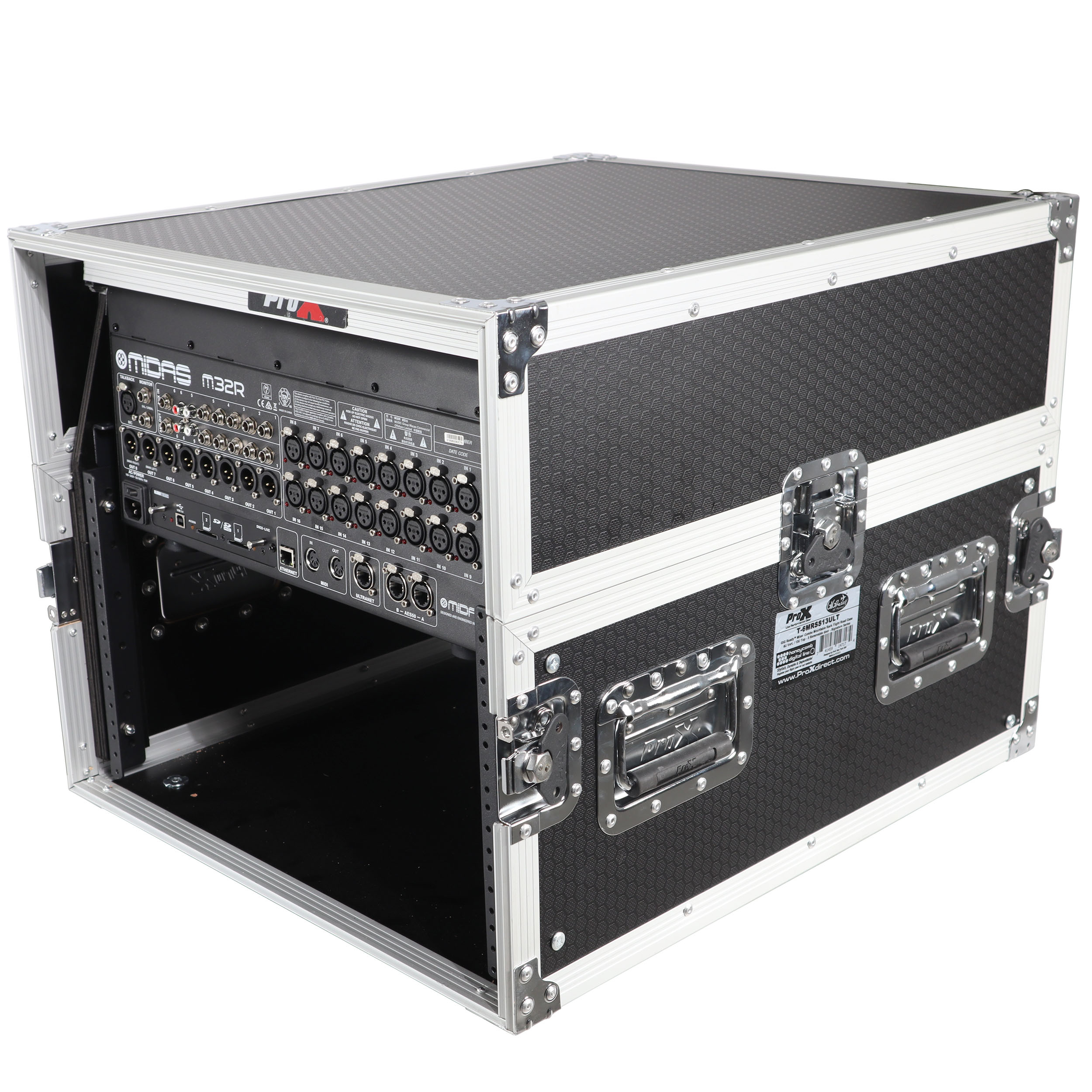 13U Top Mixer-DJ 6U Rack Combo Flight Case W-Laptop Shelf - GTR Direct