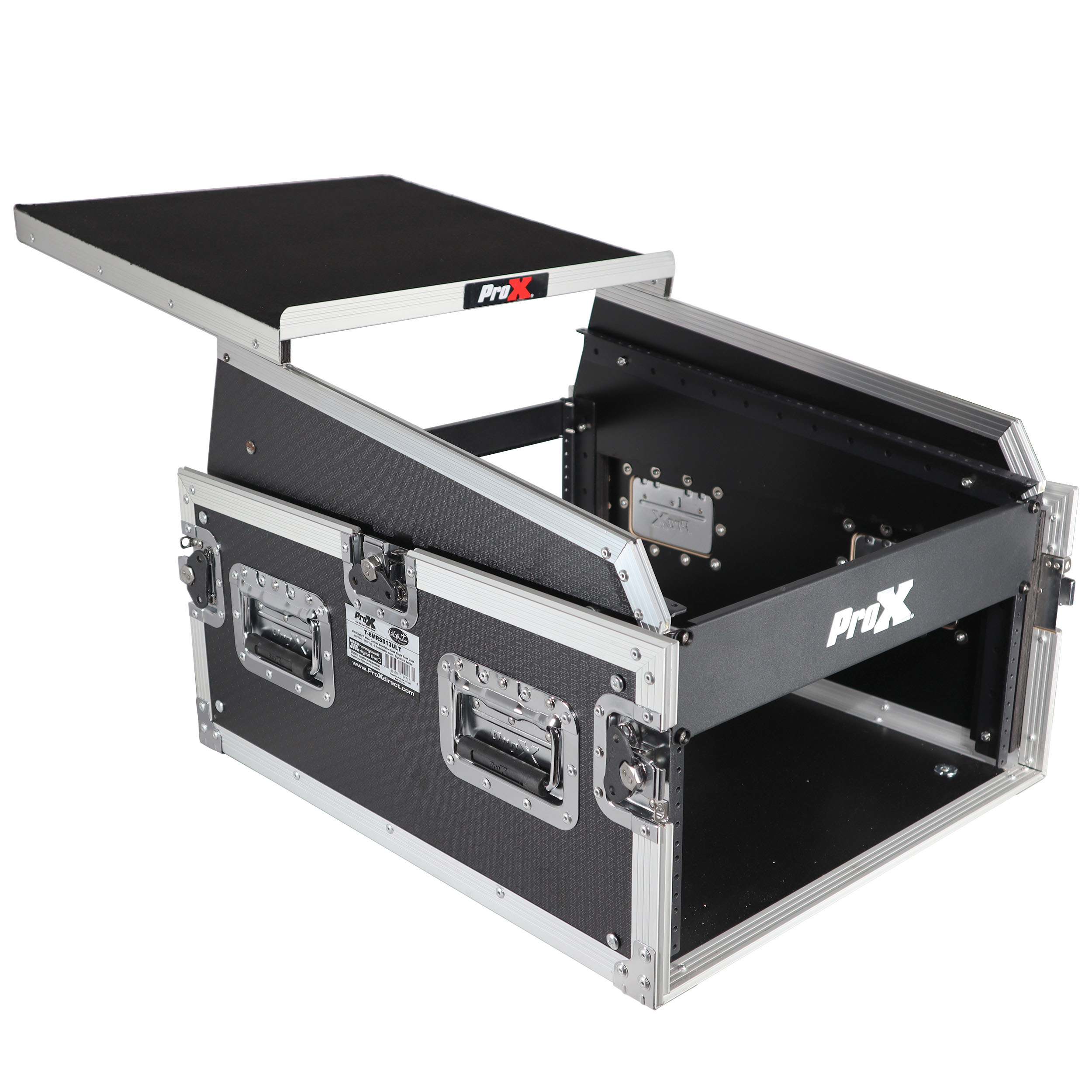 13U Top Mixer-DJ 6U Rack Combo Flight Case W-Laptop Shelf - GTR Direct