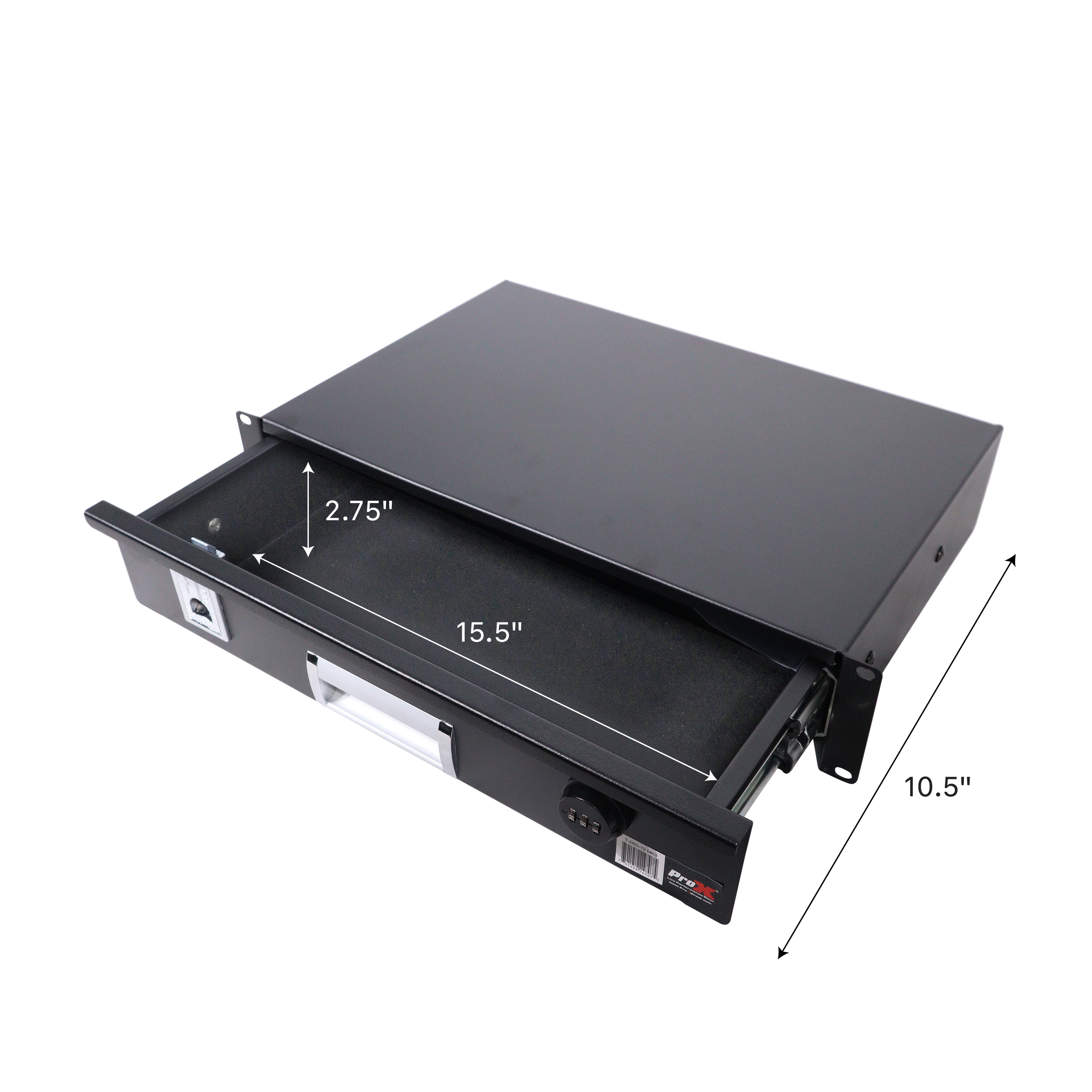 2U Rack Space 12" Depth Rack Mount Drawer for Audio| DJ| and IT Server ...