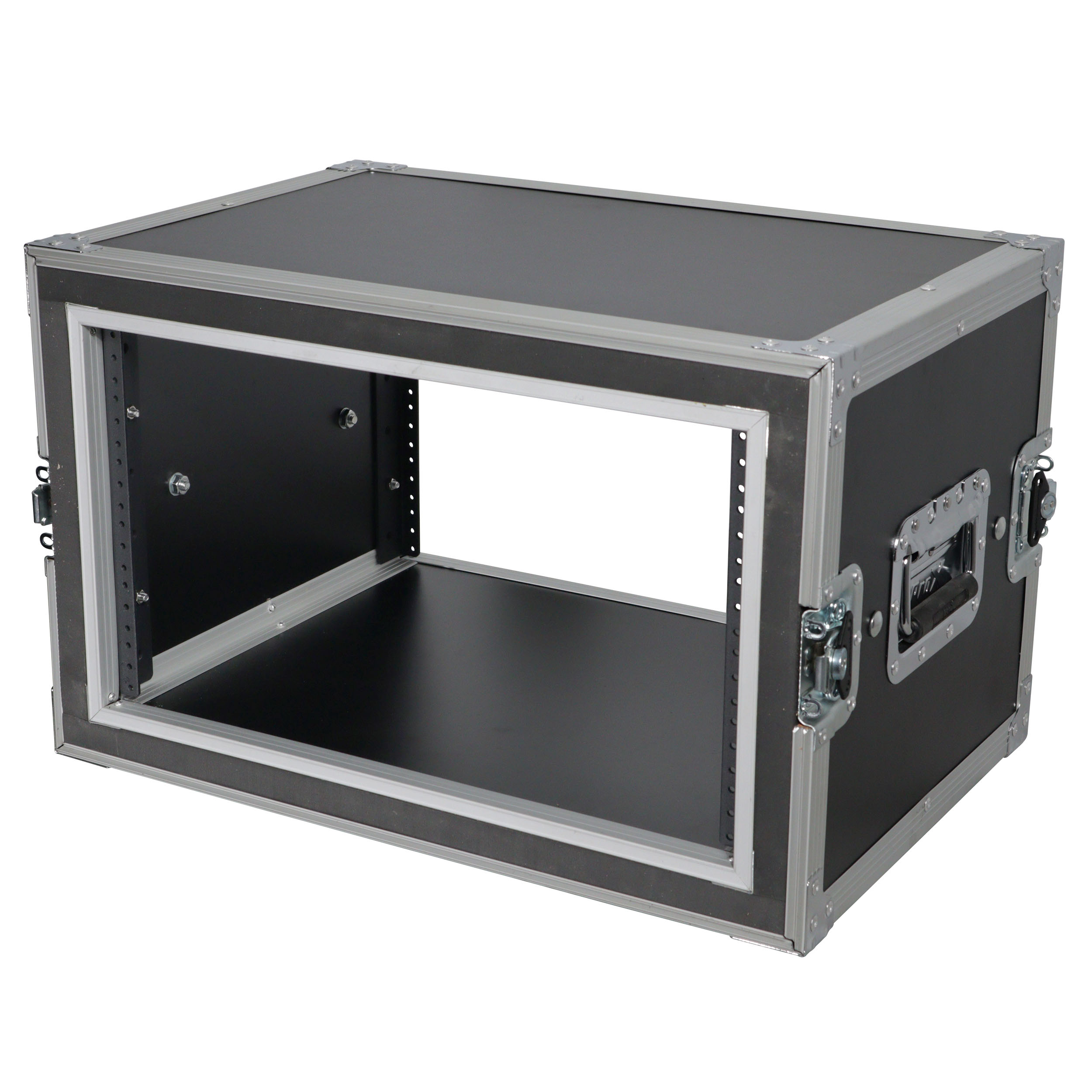 6U Vertical Shockproof Effects Rack 14" Depth Rail to Rail with Handles ...