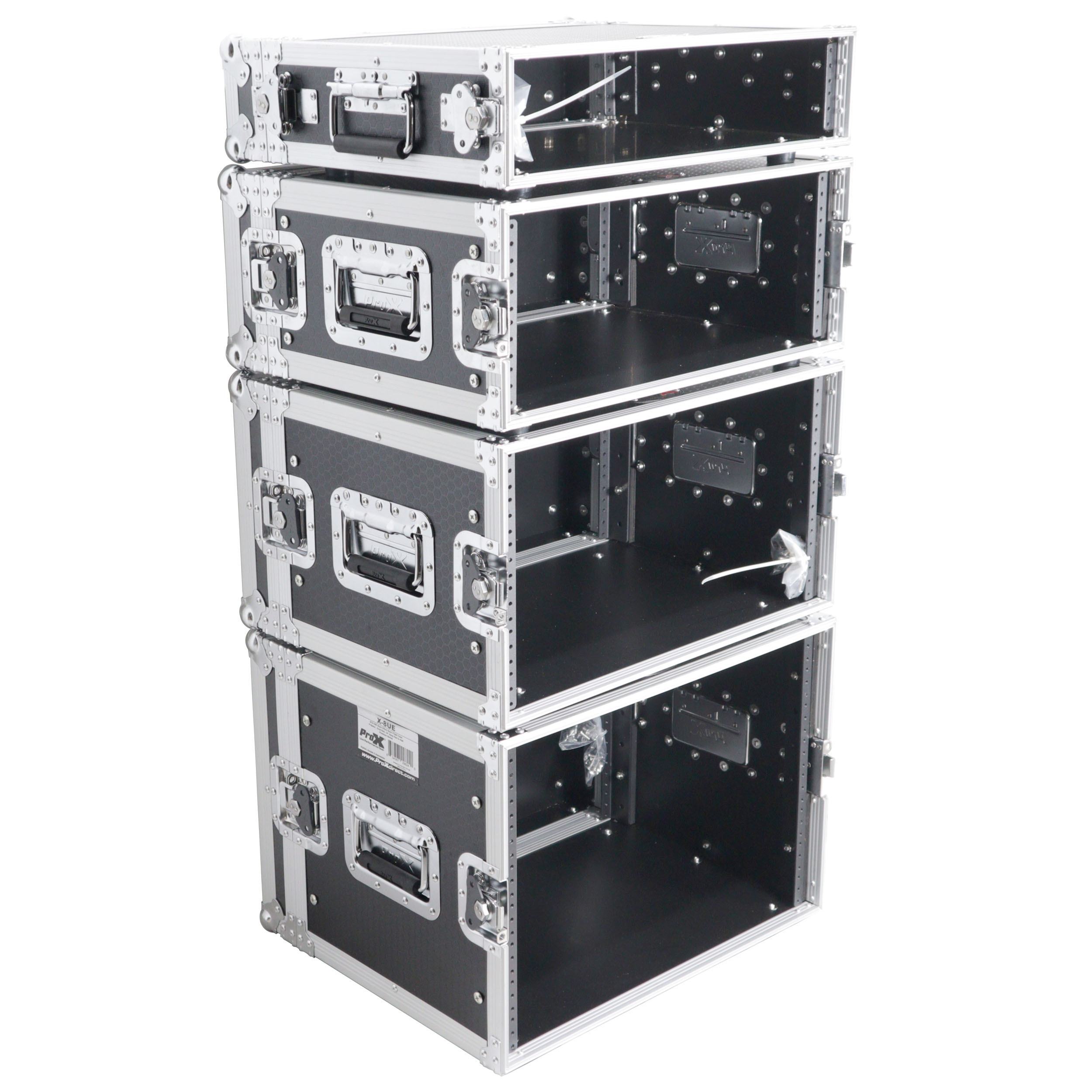 8U Deluxe Effects Rack Case 14 In Deep Rail to Rail - GTR Direct