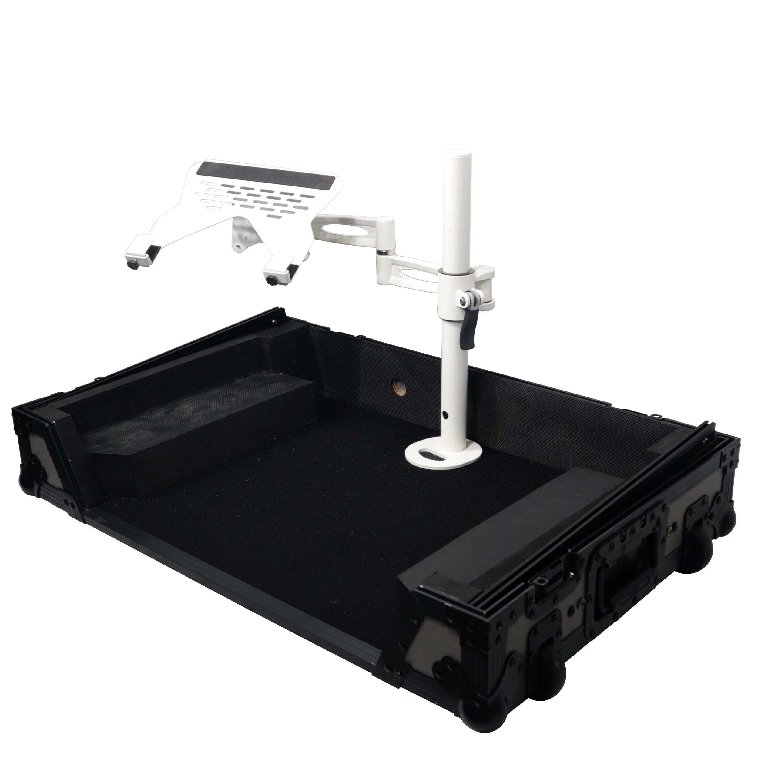 Articulating Laptop Tray Arm Pole for Control Tower DJ Podium Flip Ready DJ Cases White Finish ...