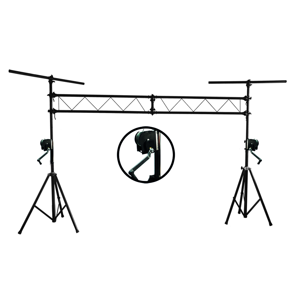 DJ Lighting Truss w/ Crank Up Stands and T-bars System 10ft Height ...