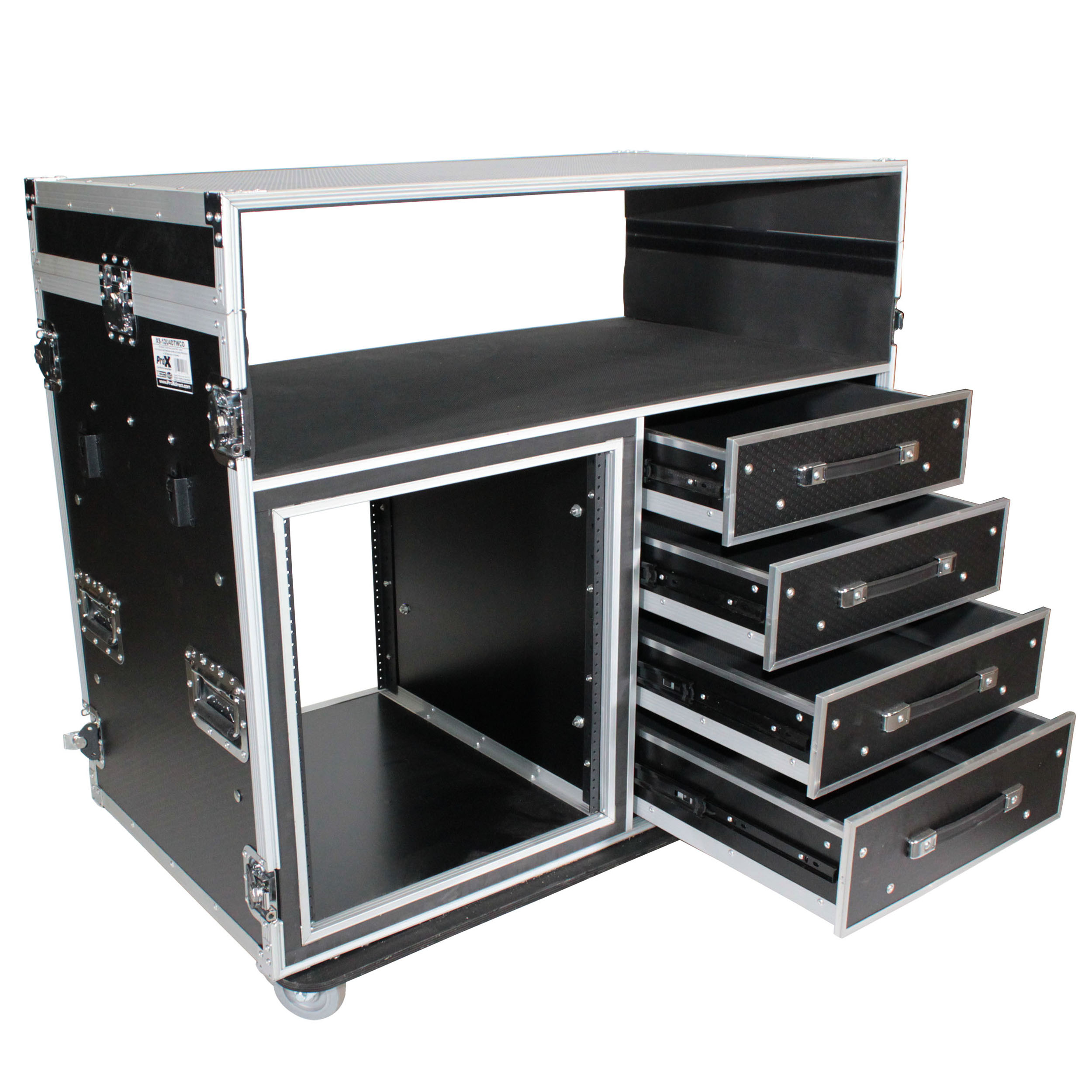 Dual-Table Case And Mixing Console Workstation W-Casters - GTR Direct