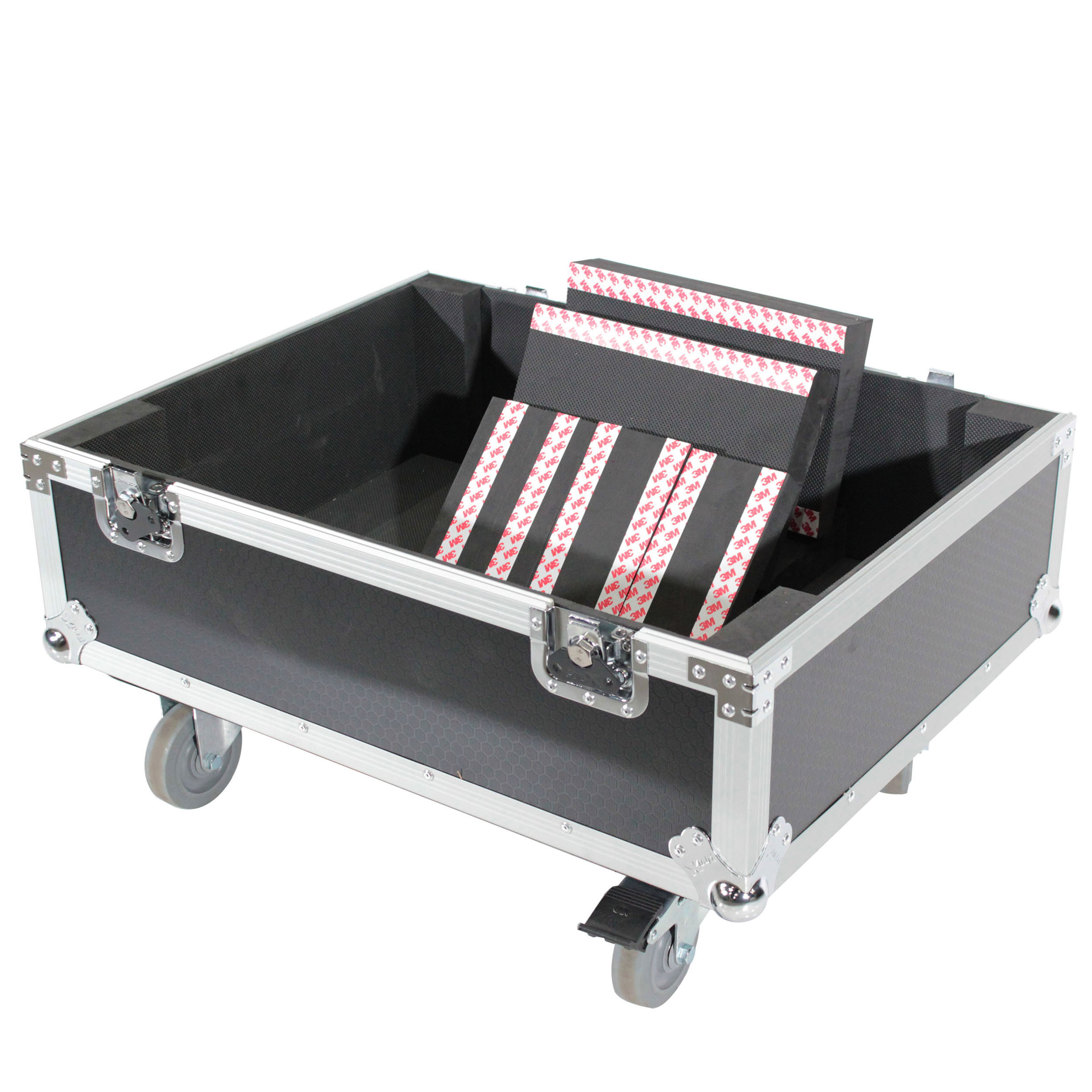 Fits 2x RCF HDL 10-A Line Array Speakers Flight Case with 4 inch Wheels - GTR Direct