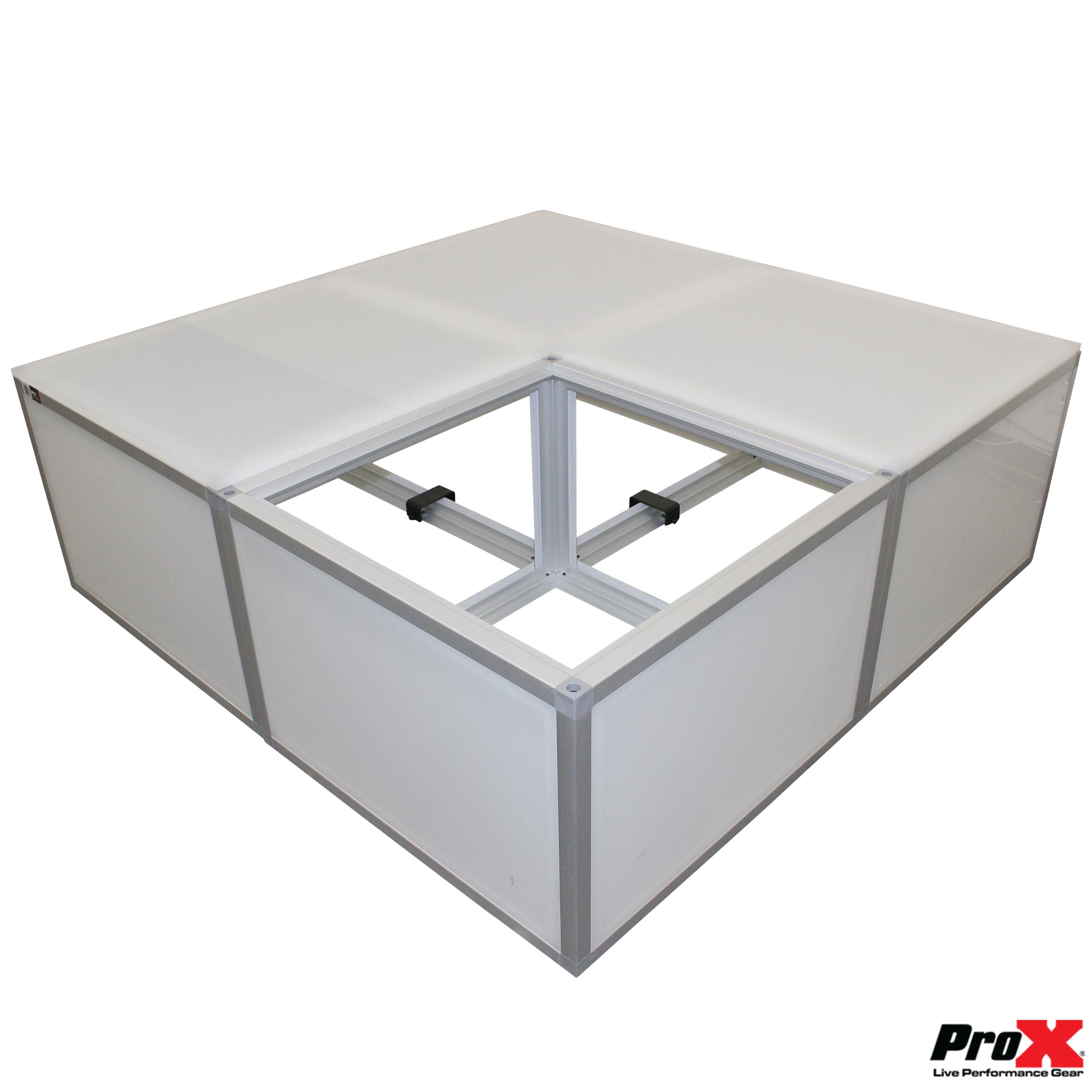 ProX Lumo Stage Acrylic Platform 2'x'2x24" Cube Section Riser for LED ...