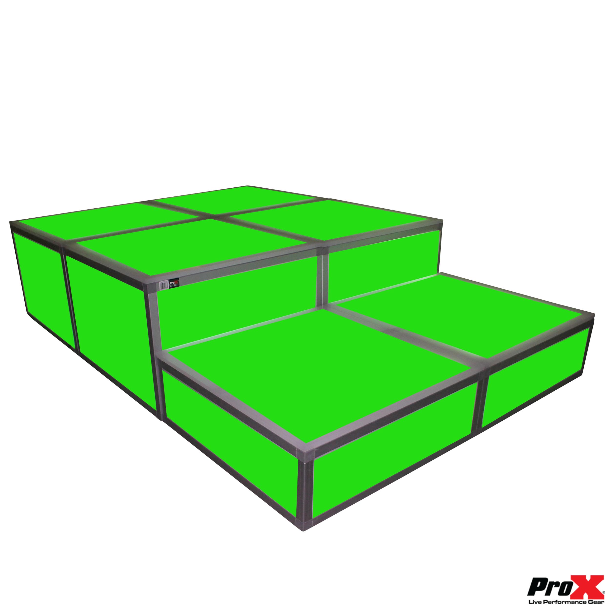 ProX Lumo Stage Acrylic Platform 2'x'2x8" Cube Section Riser for LED ...