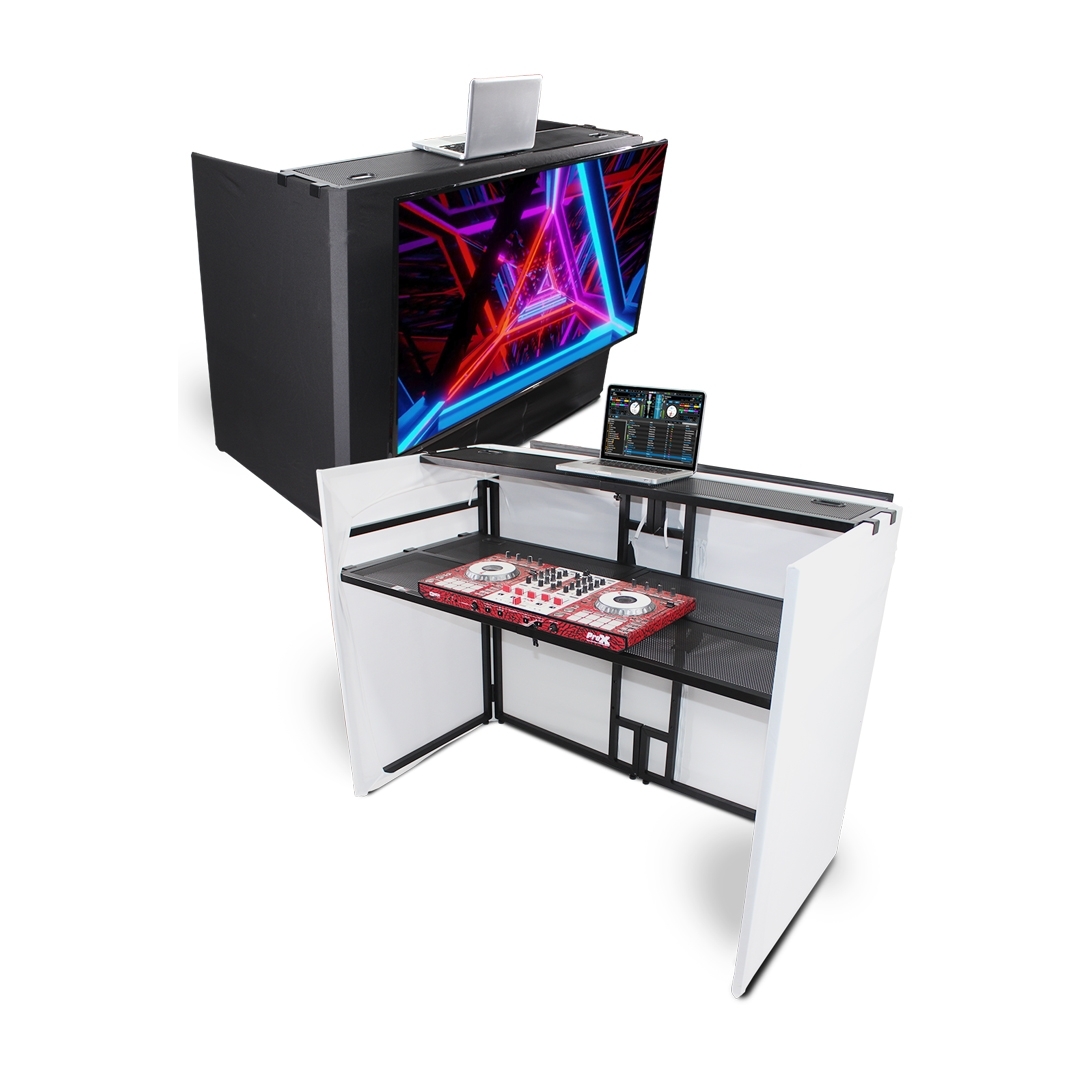 MESA MEDIA MK2 DJ Facade Table Workstation Includes TV Bracket Mount ...