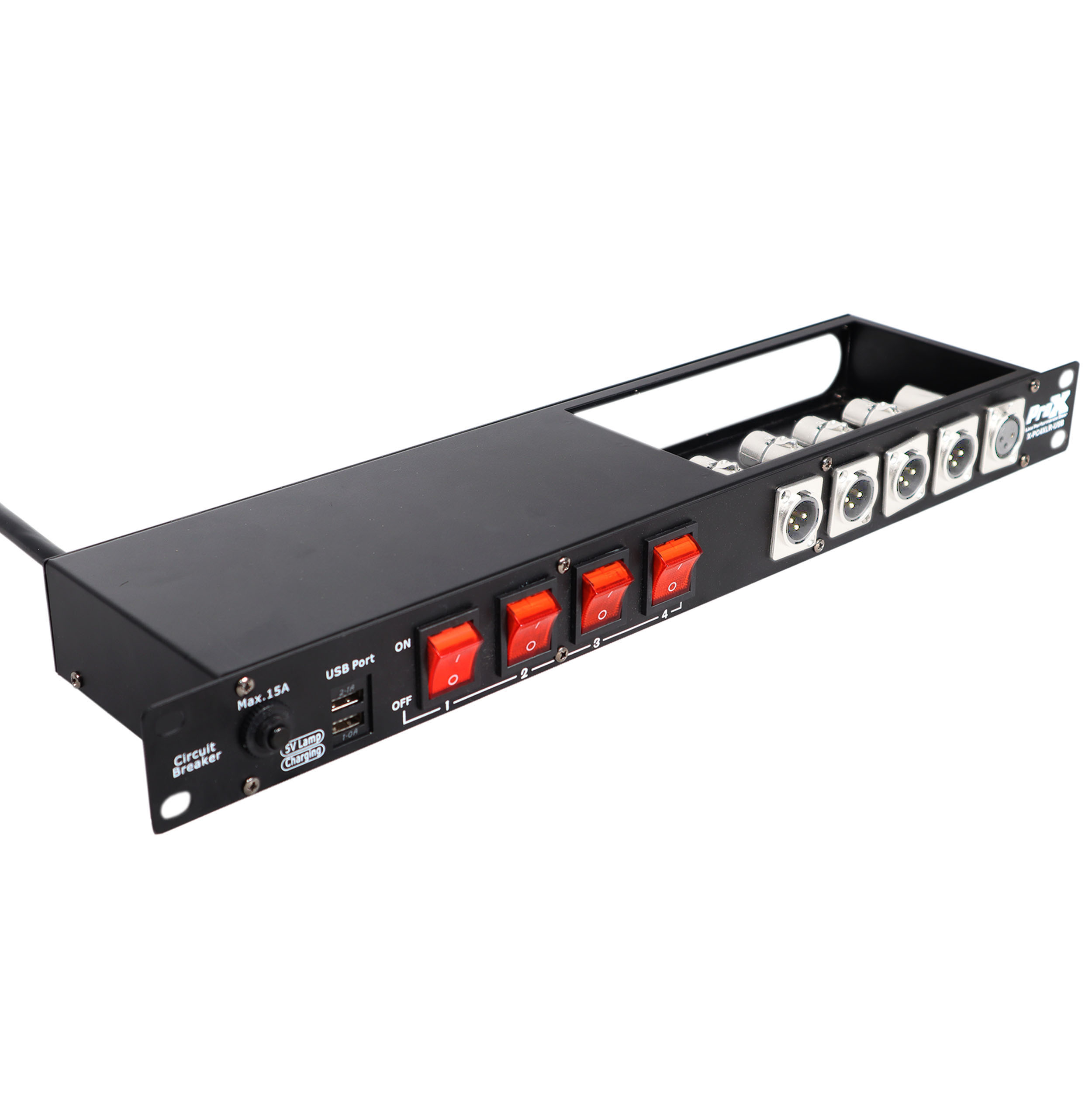 Power Center 1U 15Amp Circuit 4CH Switch Panel W-2 USB and 5 Punched ...