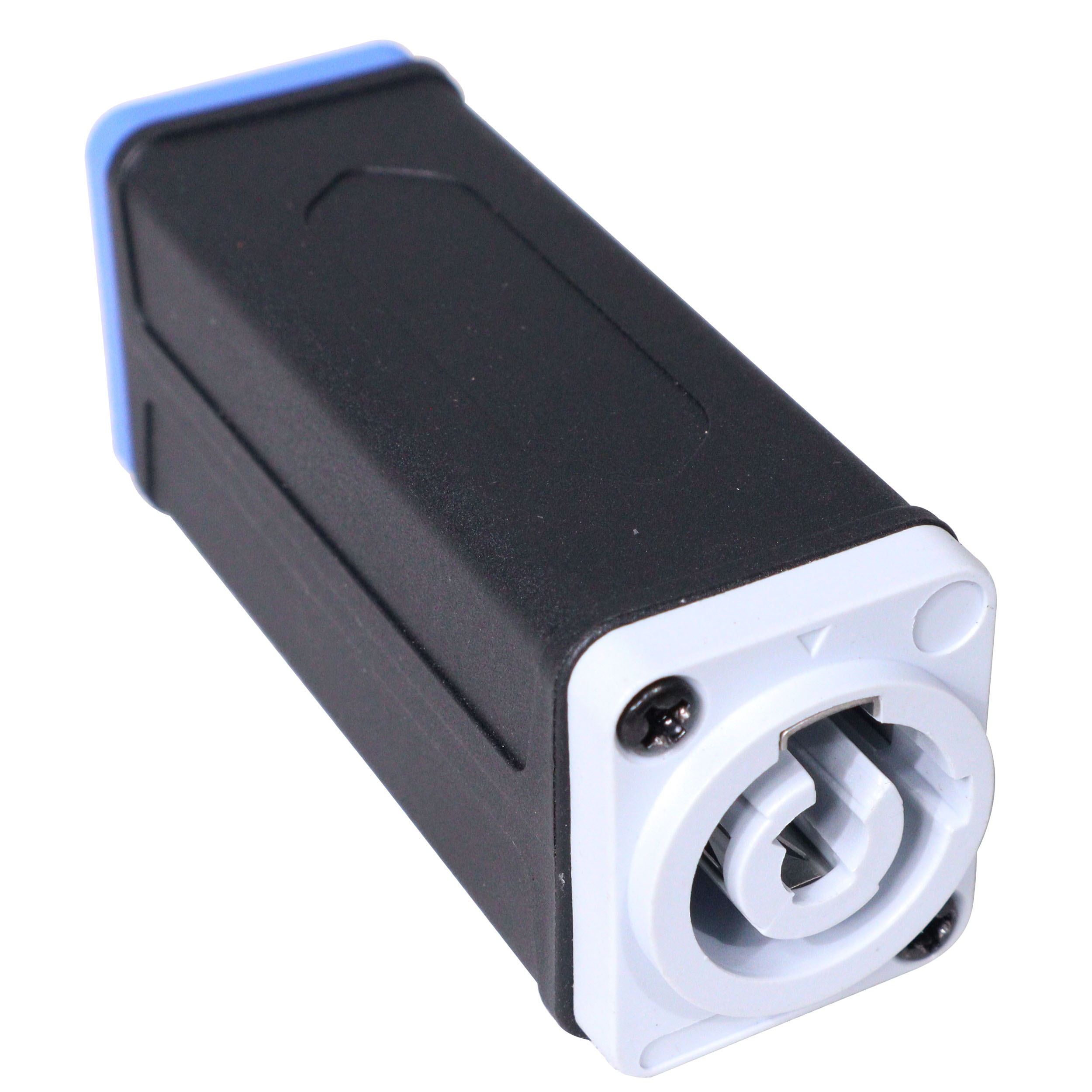 PowerKon cable Coupler Adapter Blue Power In to Gray Power Out - GTR Direct
