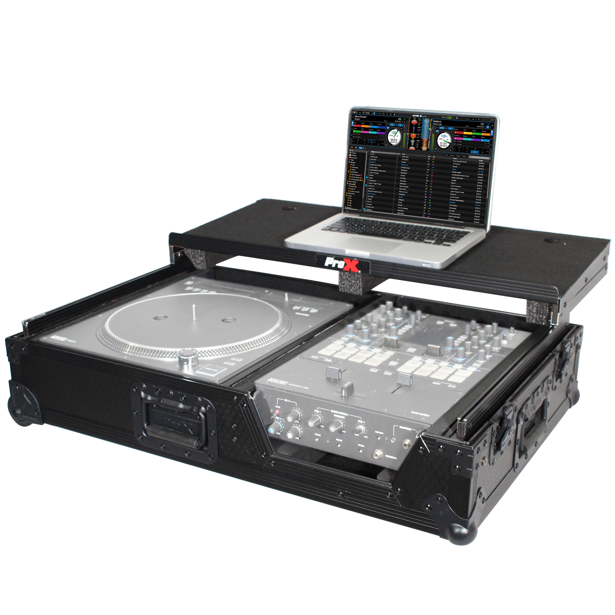 Single Turntable and Mixer Flight Case W-Sliding Laptop Shelf and Low ...