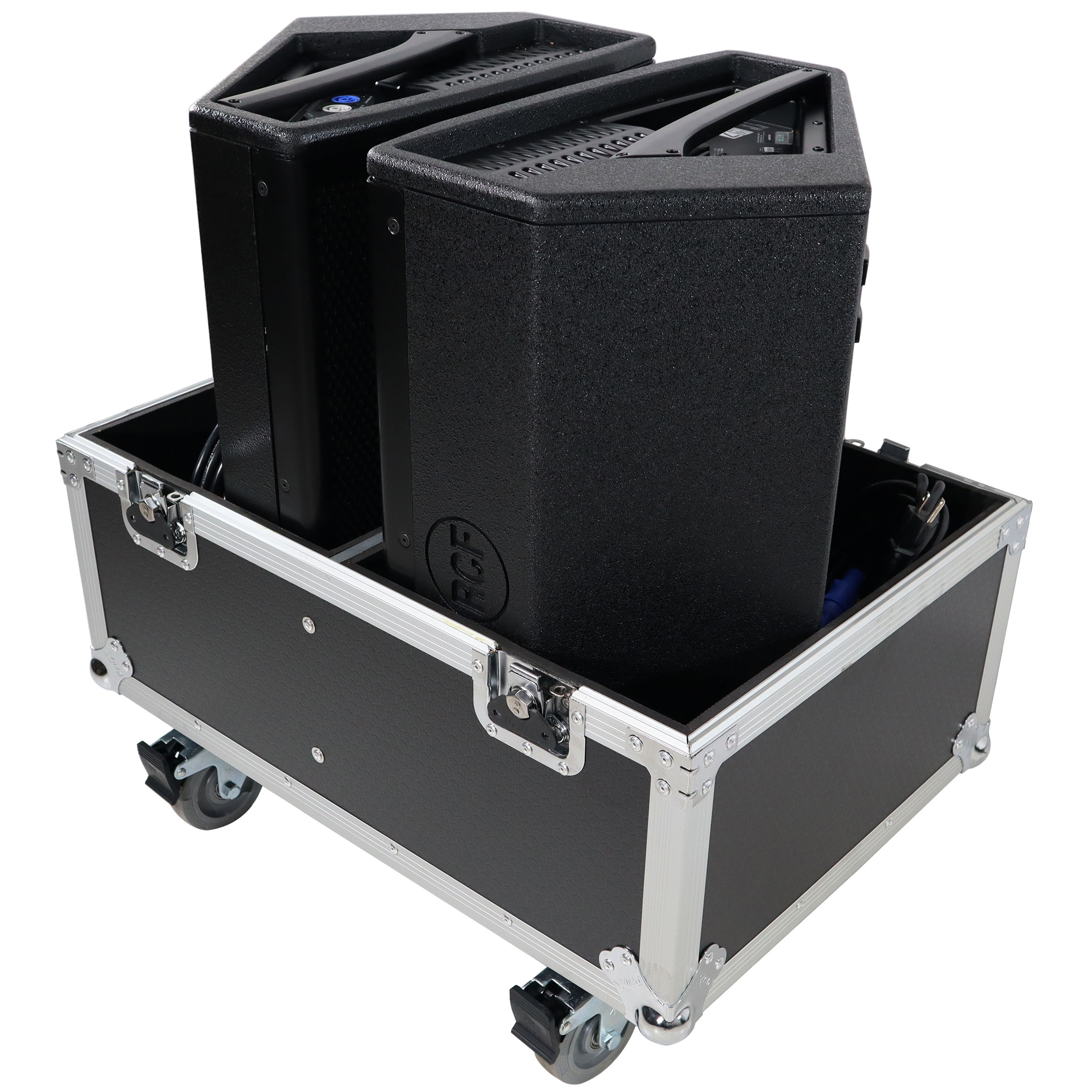 Stage Monitor Flight Case For 2 RCF NX 12-SMA W/4" Wheels - GTR Direct