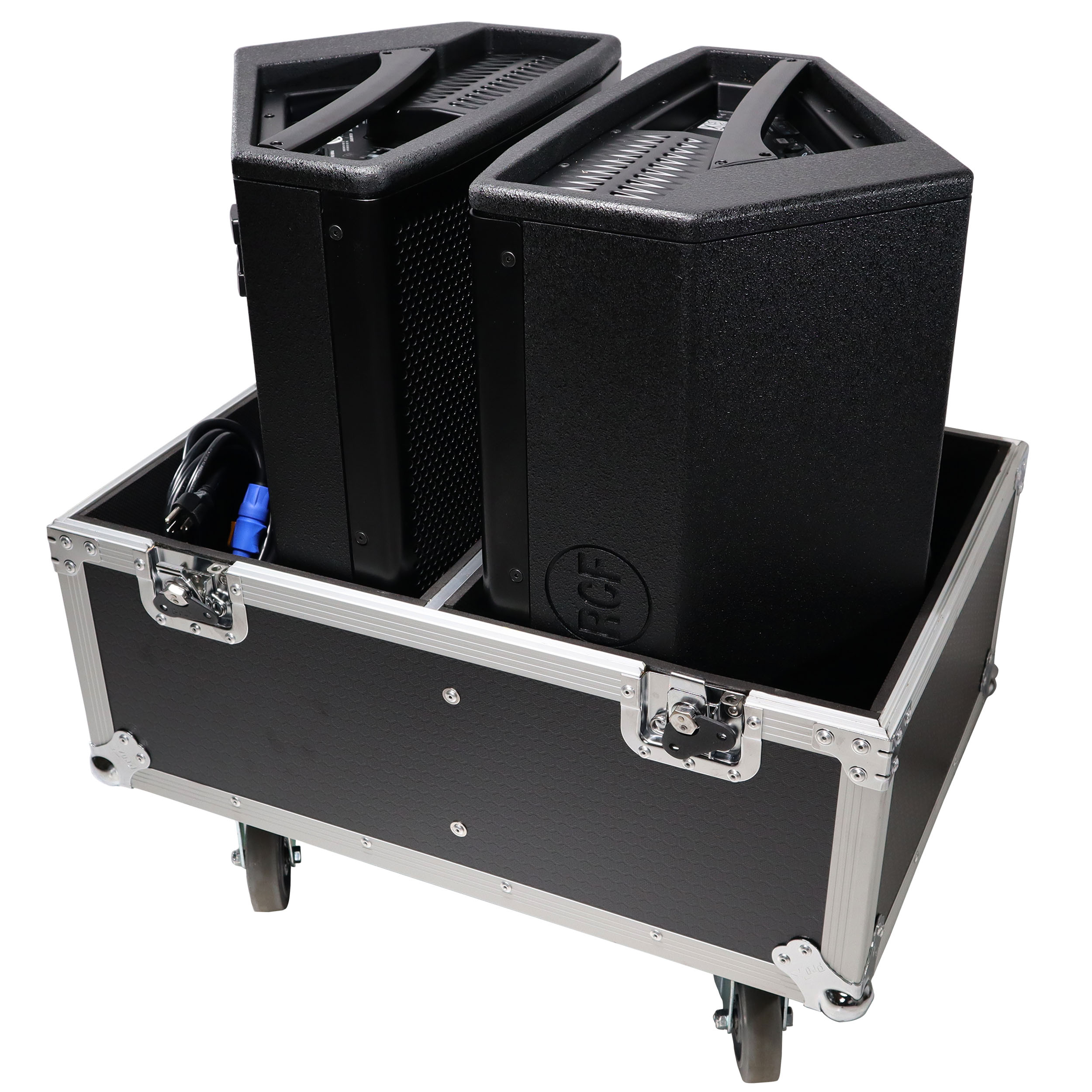 Stage Monitor Flight Case For 2 RCF NX 12-SMA W/4" Wheels - GTR Direct